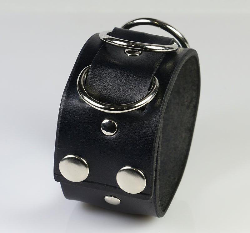 D-Ring Wristband, 1 5/8" Wide| Leatherpunk