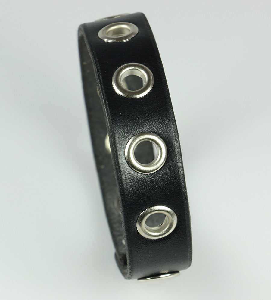 Leather Bracelet, Row of Eyelets| Leatherpunk