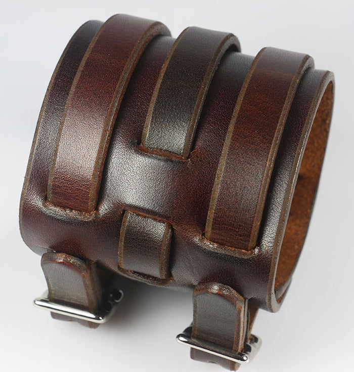 Buckling Triple Weave, Brown Leather| Leatherpunk